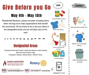 Give Before You Go! | Sustainability | SIU